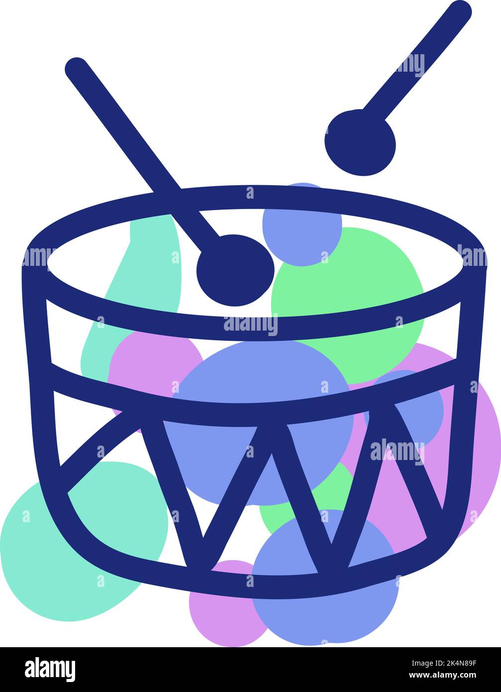 Colorful drums toy, illustration, vector on a white background Stock ...