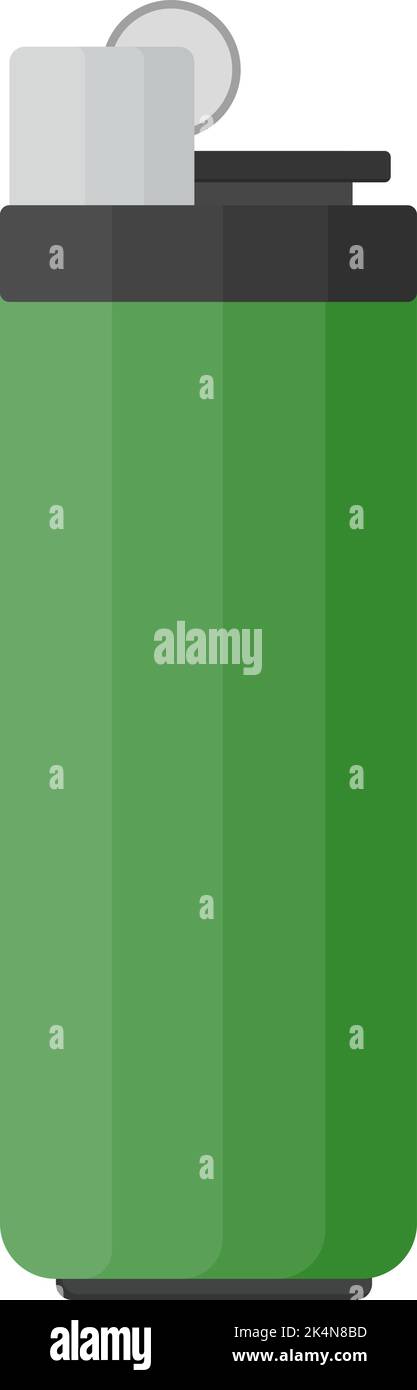 Simple green lighter, illustration, vector on a white background Stock ...