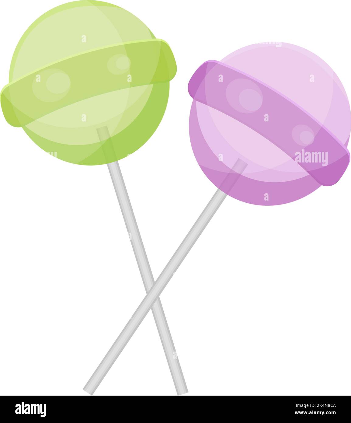 Two sweet lolipops, illustration, vector on a white background Stock ...