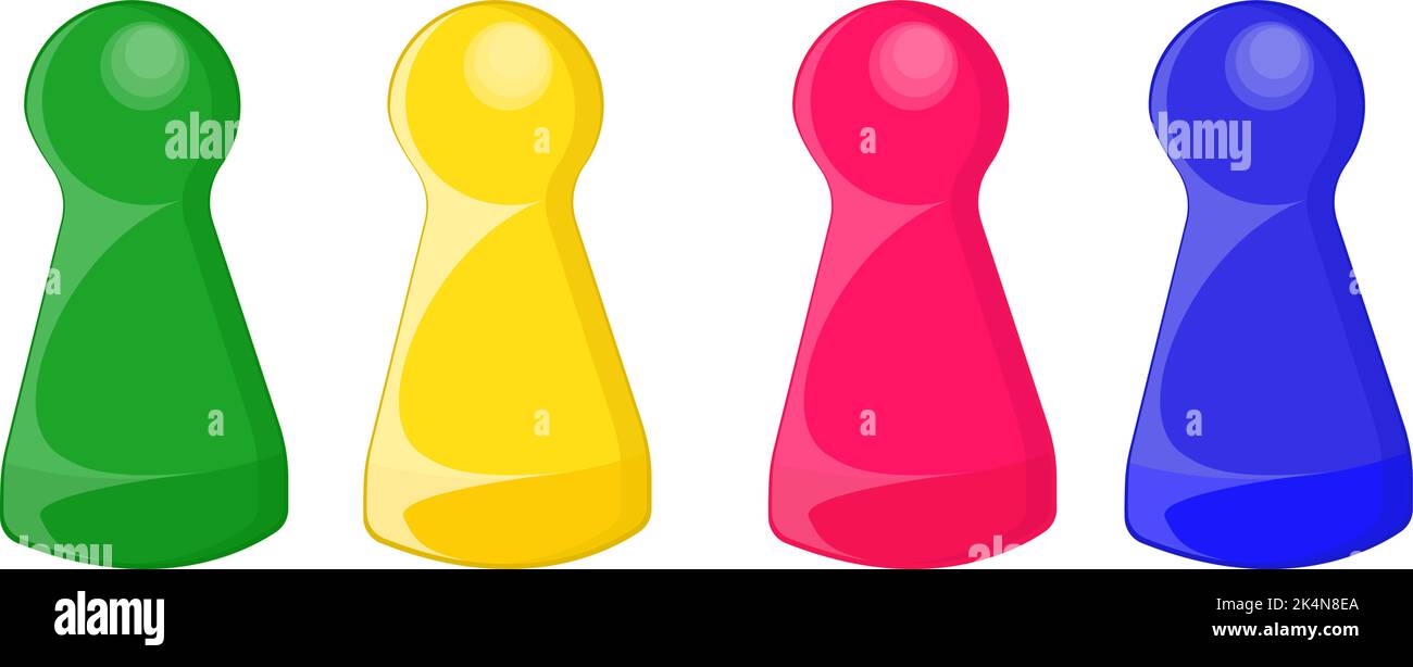Board game figures, illustration, vector on a white background Stock ...