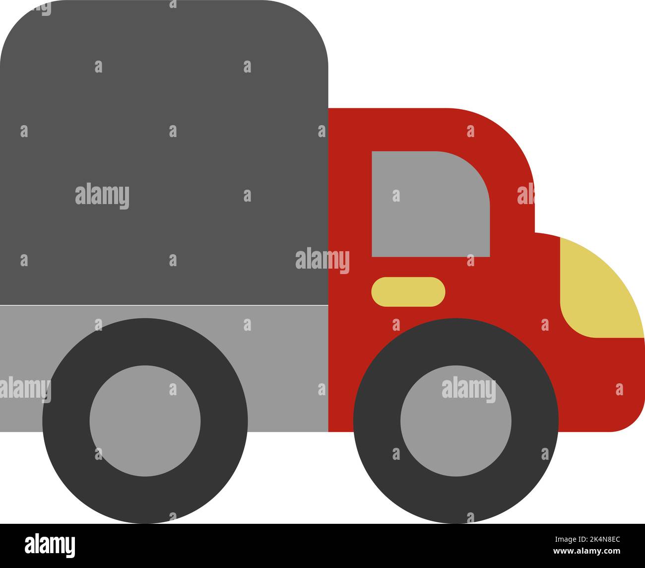 Red truck, illustration, vector on a white background Stock Vector ...
