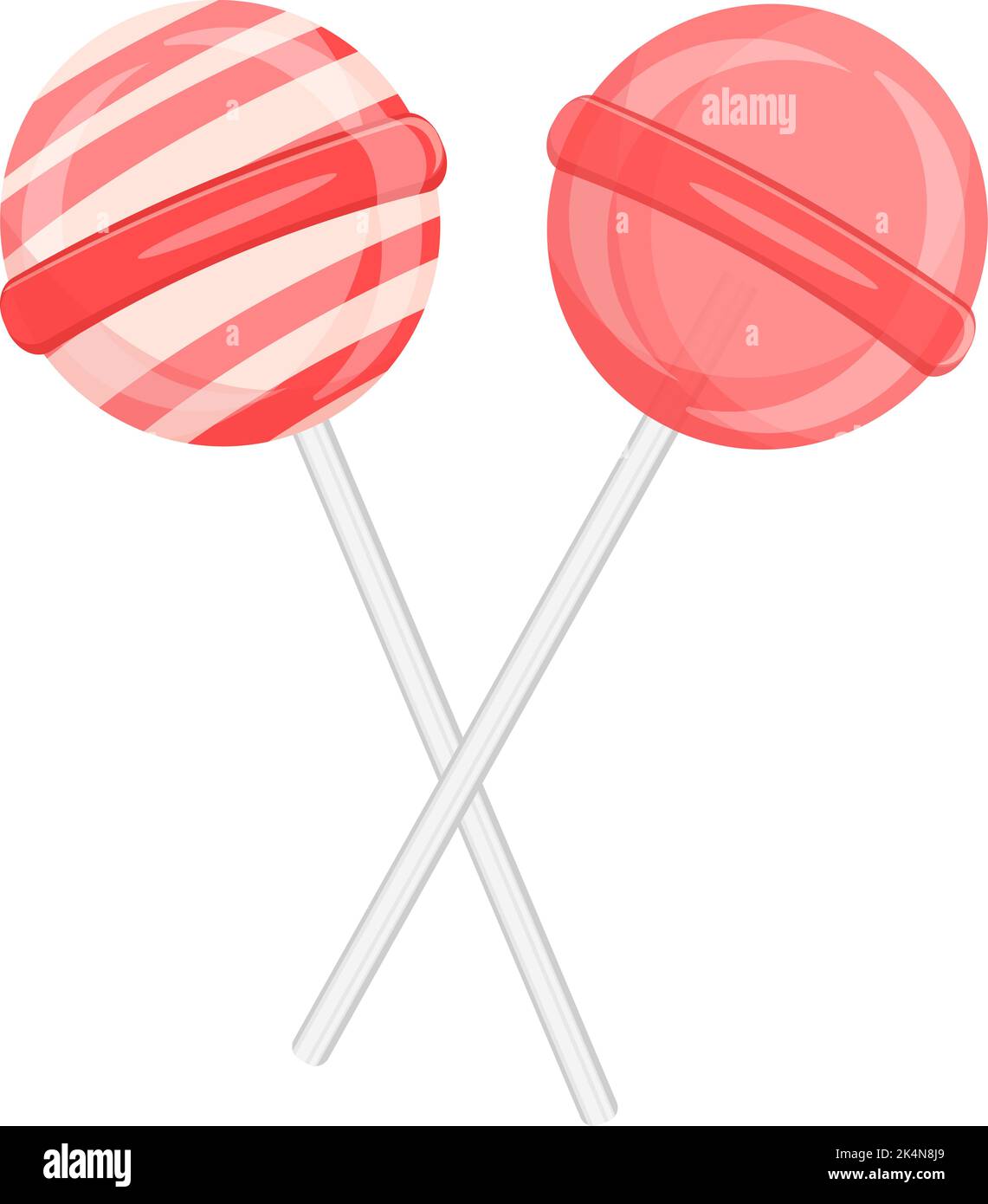 Sweet pink lolipops, illustration, vector on a white background Stock ...