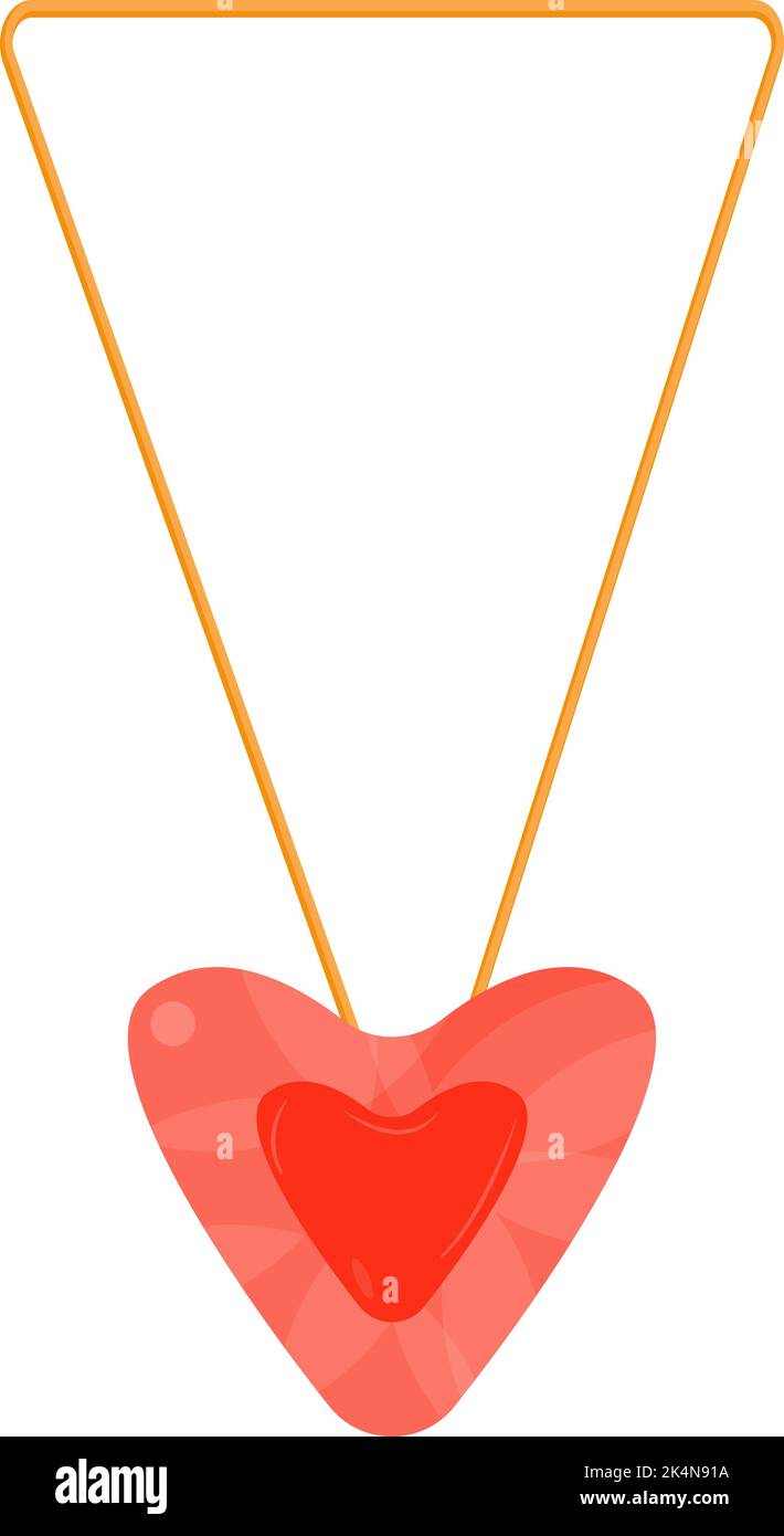 Heart locket, illustration, vector on a white background Stock Vector ...