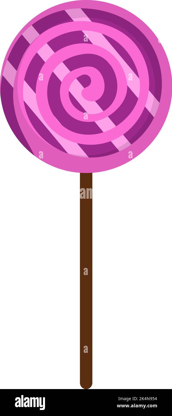 Purple sweet lolipop, illustration, vector on a white background Stock ...