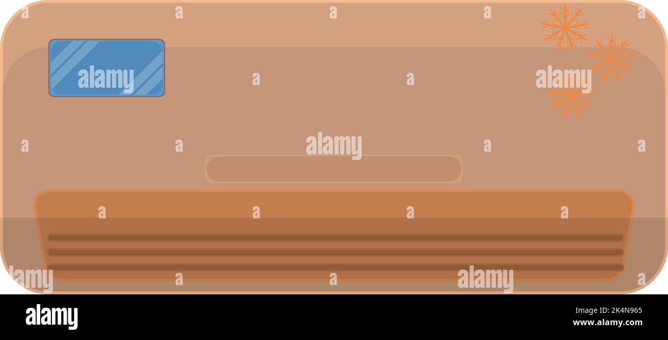 Brown air conditioner, illustration, vector on a white background Stock ...
