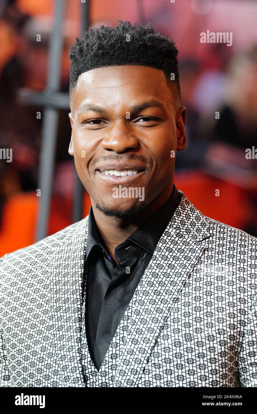 John Boyega attending The Woman King premiere at the Odeon Luxe ...