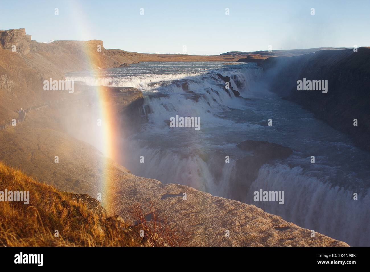 Gullfoss iceland waterfall and rainbow Stock Photo - Alamy