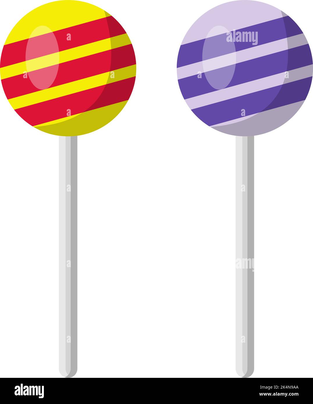 Lolipops with lines, illustration, vector on a white background Stock ...