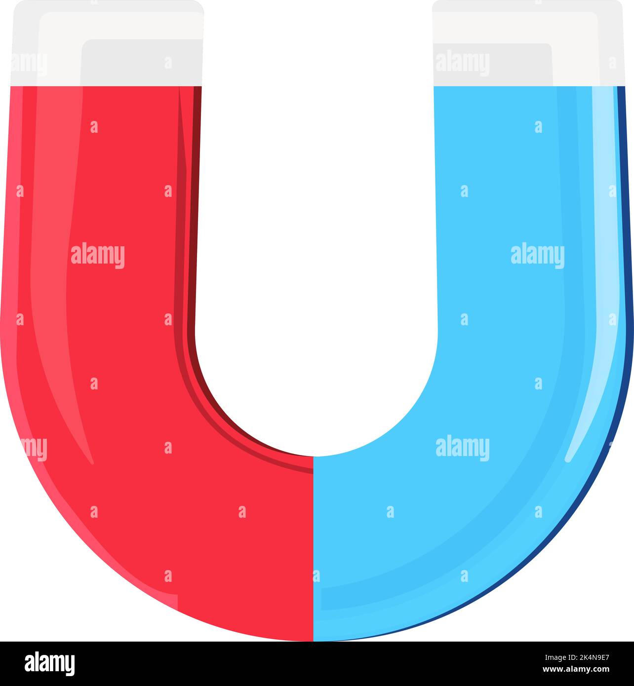 Red and blue magnet, illustration, vector on a white background Stock ...