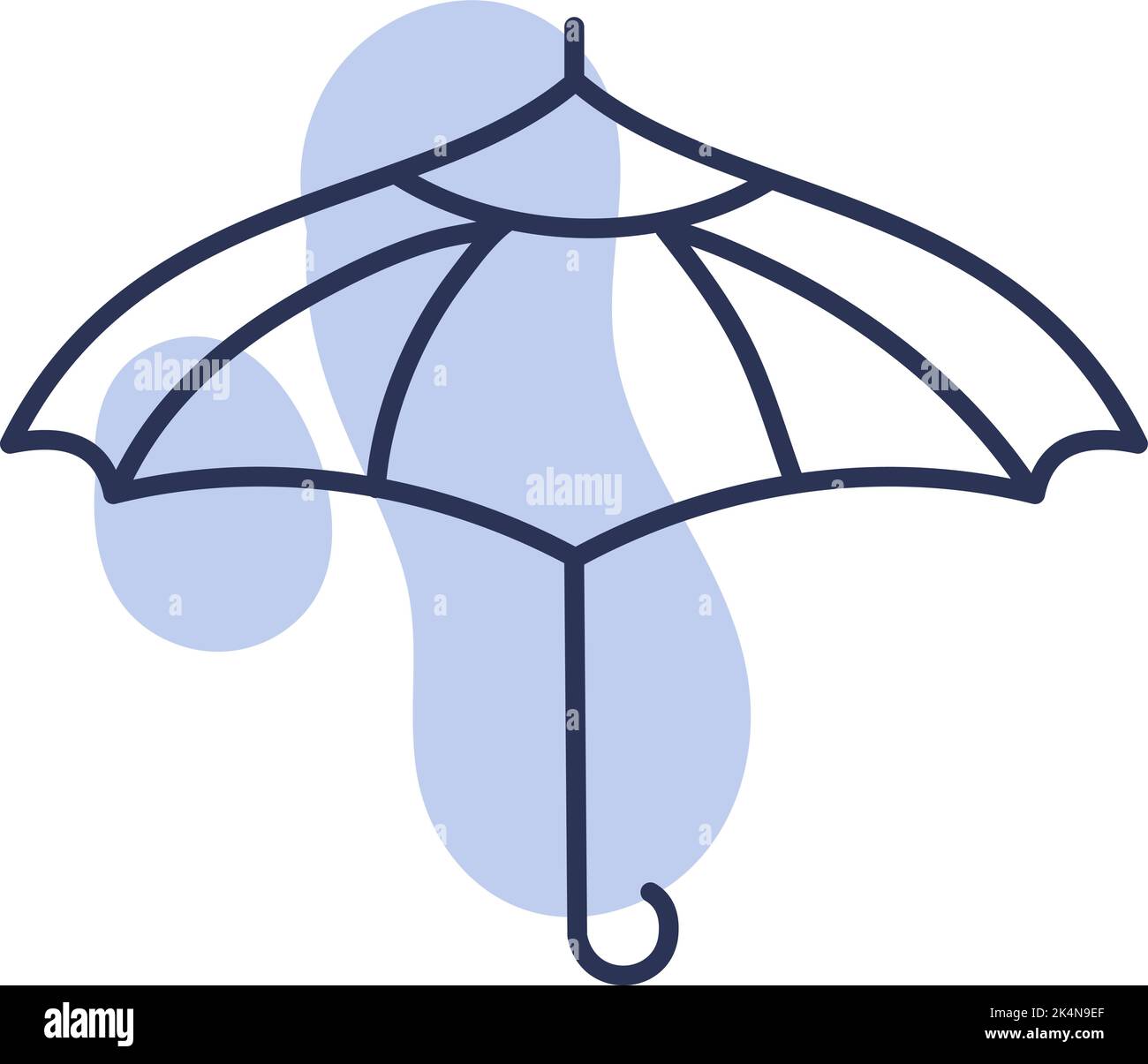 Umbrella with lines, illustration, vector on a white background Stock ...