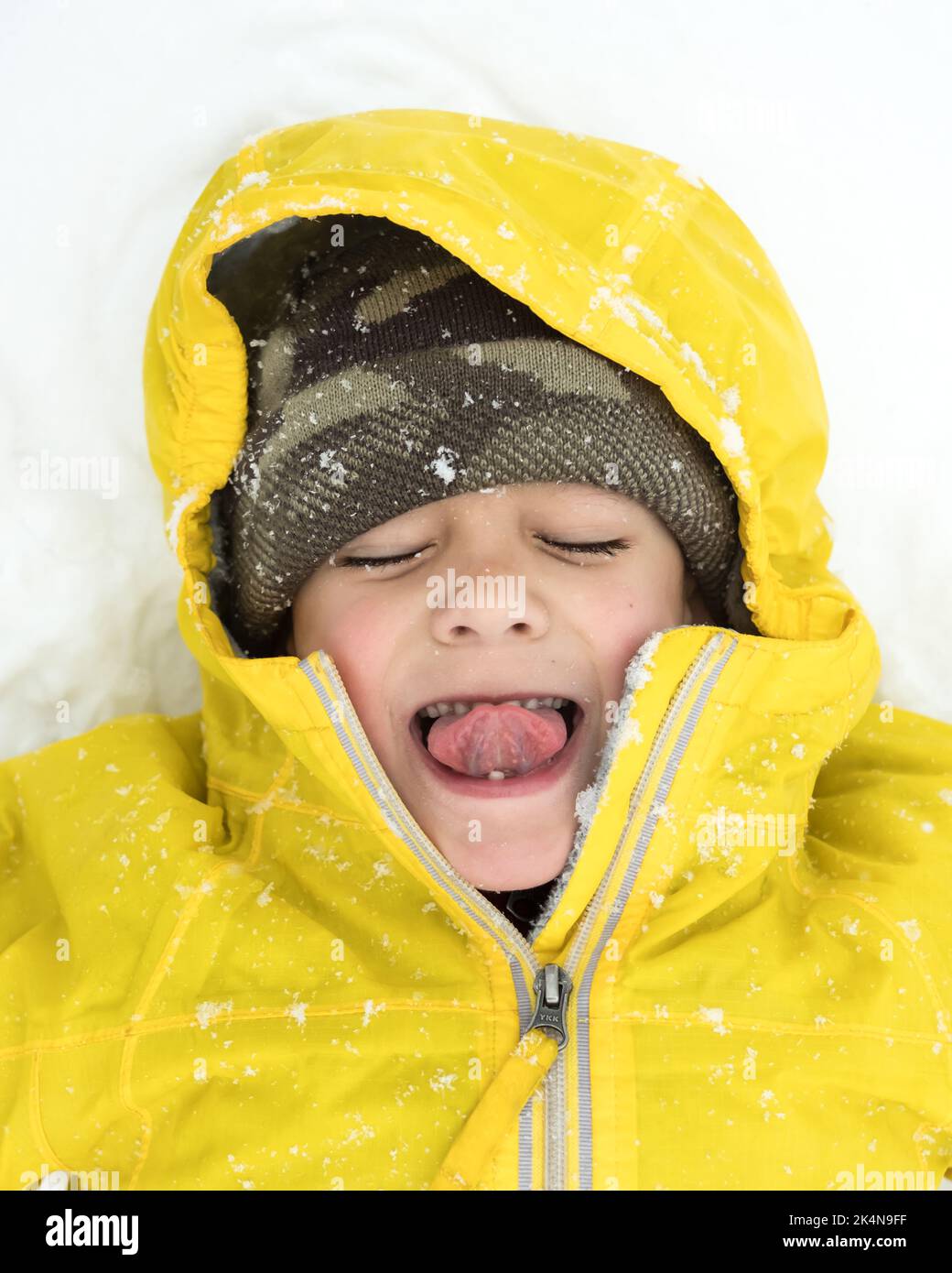 Catching snow with tongue hi-res stock photography and images - Alamy