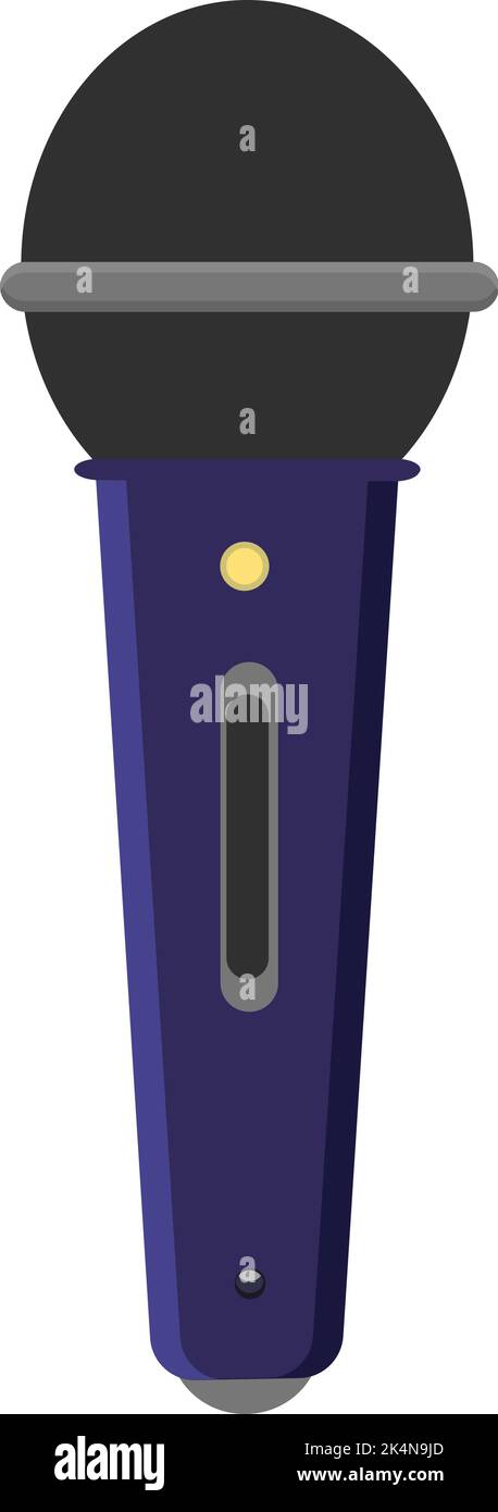 Purple mic, illustration, vector on a white background Stock Vector ...