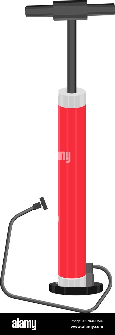 Red hand airpump, illustration, vector on a white background Stock ...