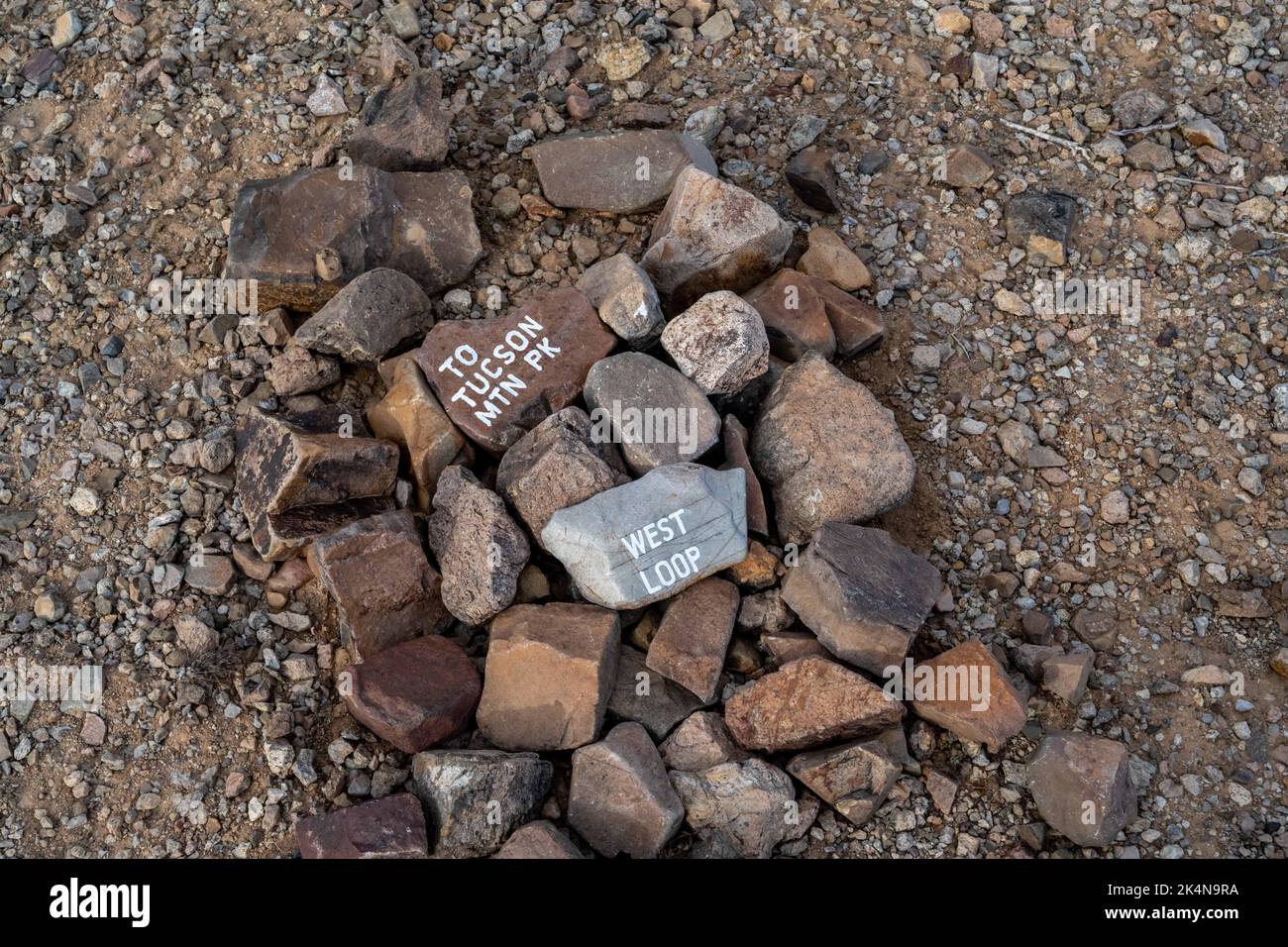 A description board for the trails in Tucson, Arizona Stock Photo - Alamy