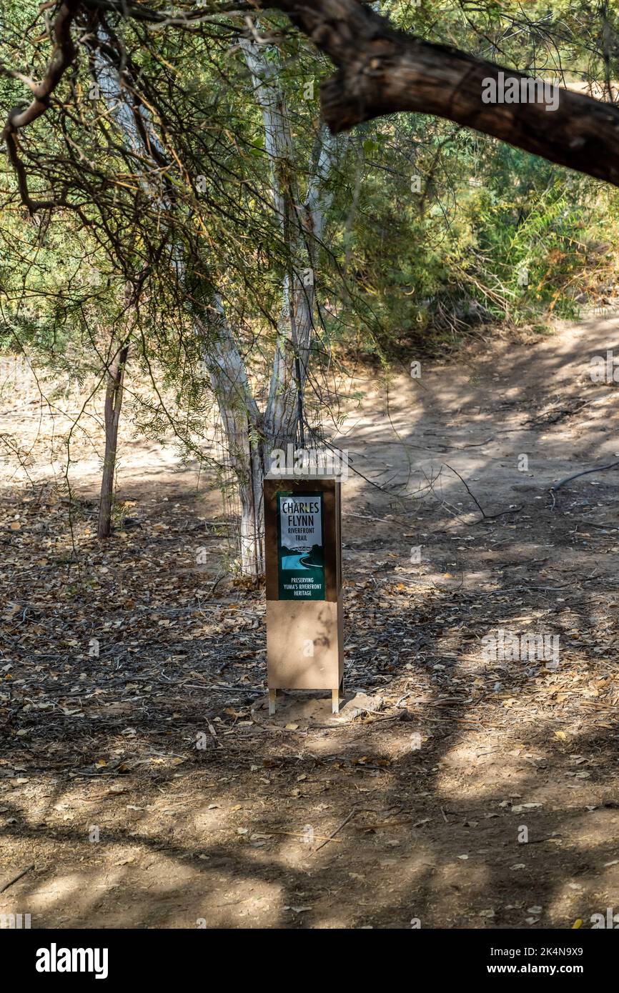 A description board for the trail in Yuma, Arizona Stock Photo - Alamy