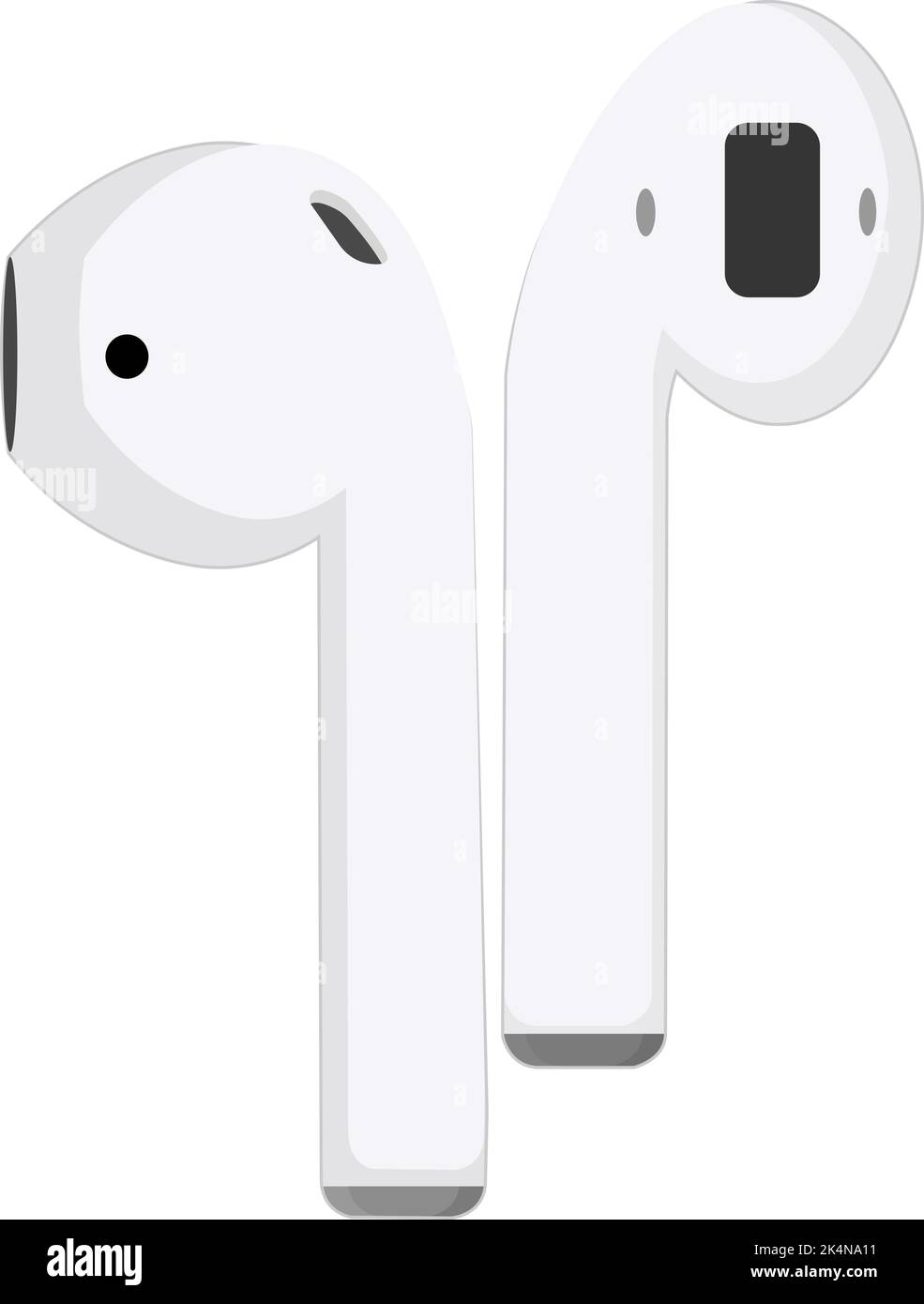 White earbuds, illustration, vector on a white background Stock Vector ...