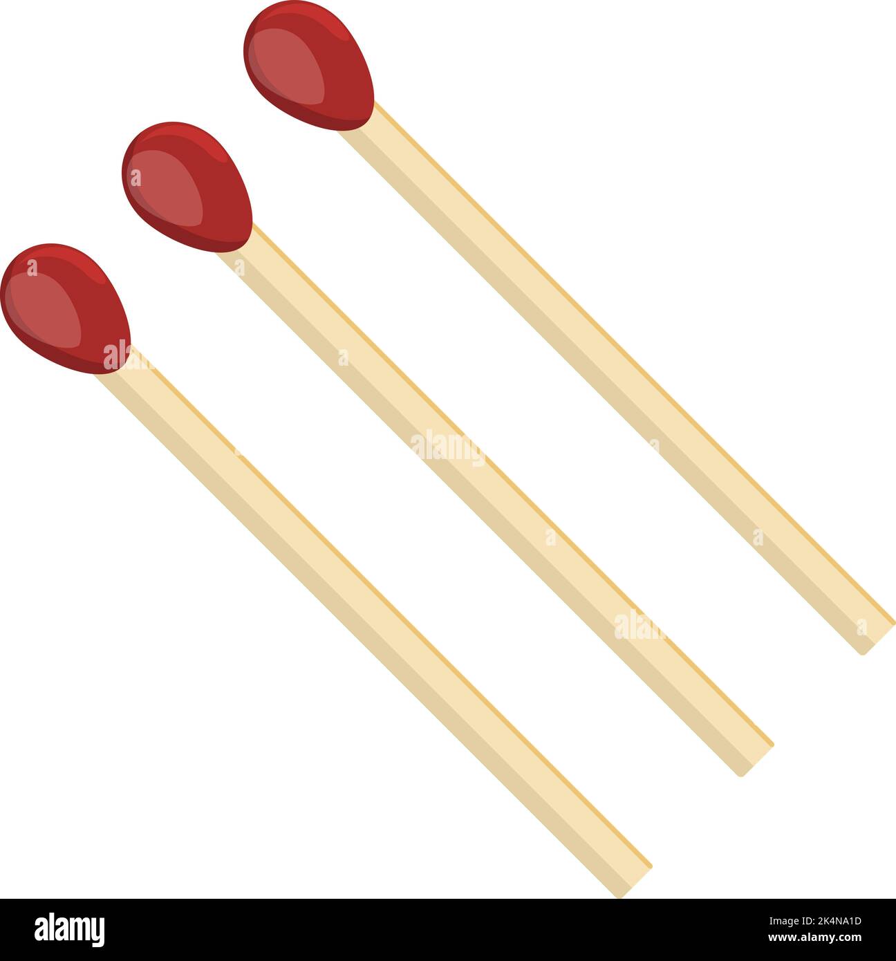 Three matches, illustration, vector on a white background Stock Vector ...