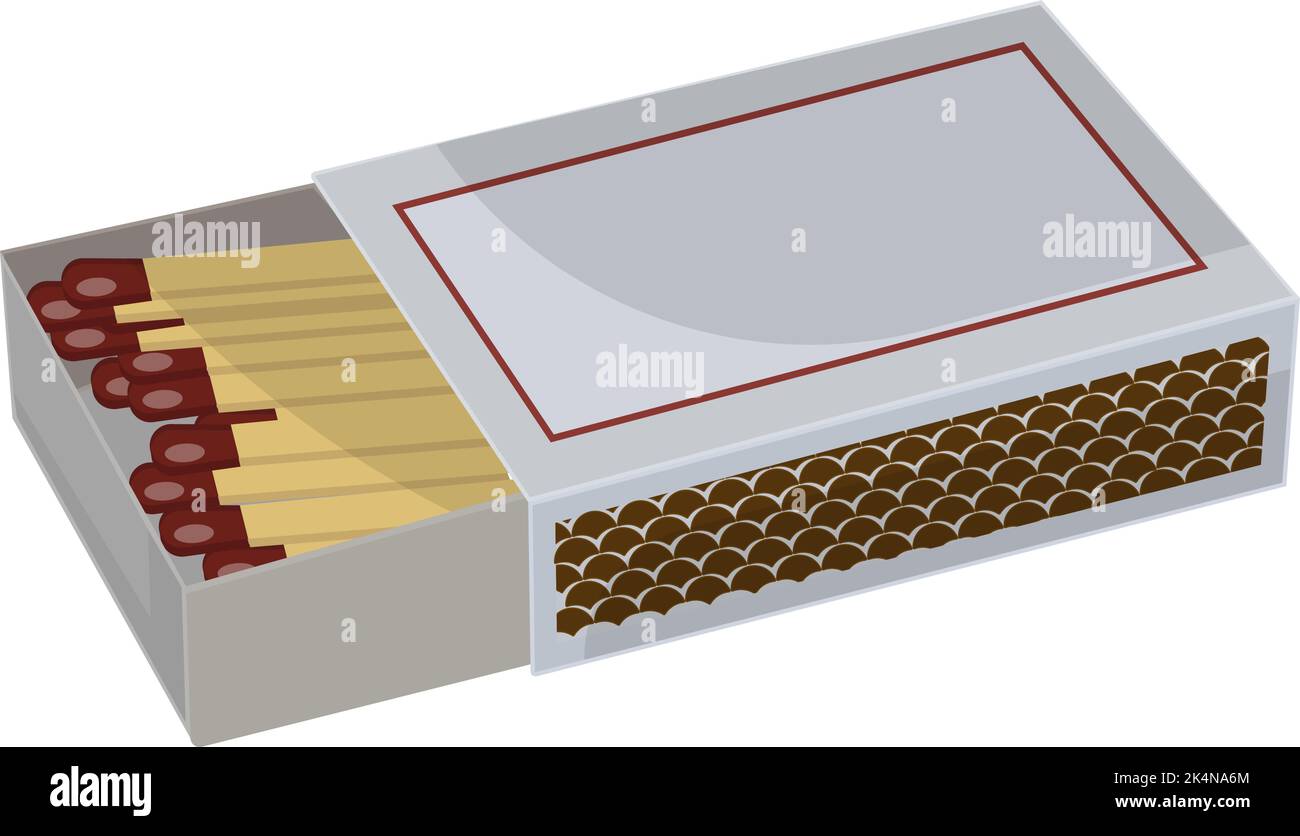 White matchbox, illustration, vector on a white background Stock Vector ...