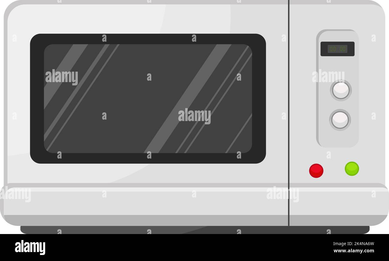 White microwave, illustration, vector on a white background Stock ...