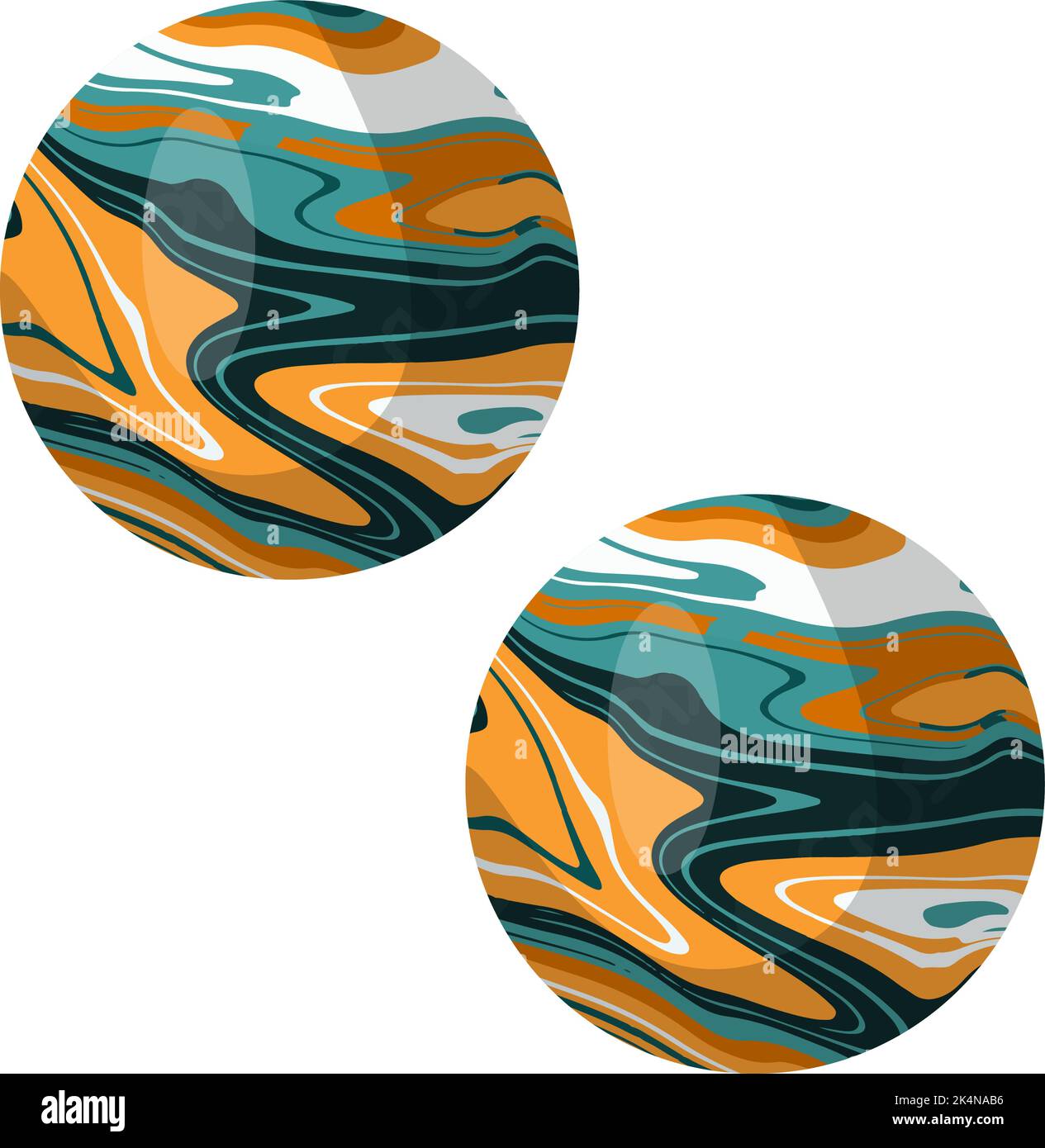 Unique marble balls, illustration, vector on a white background Stock ...