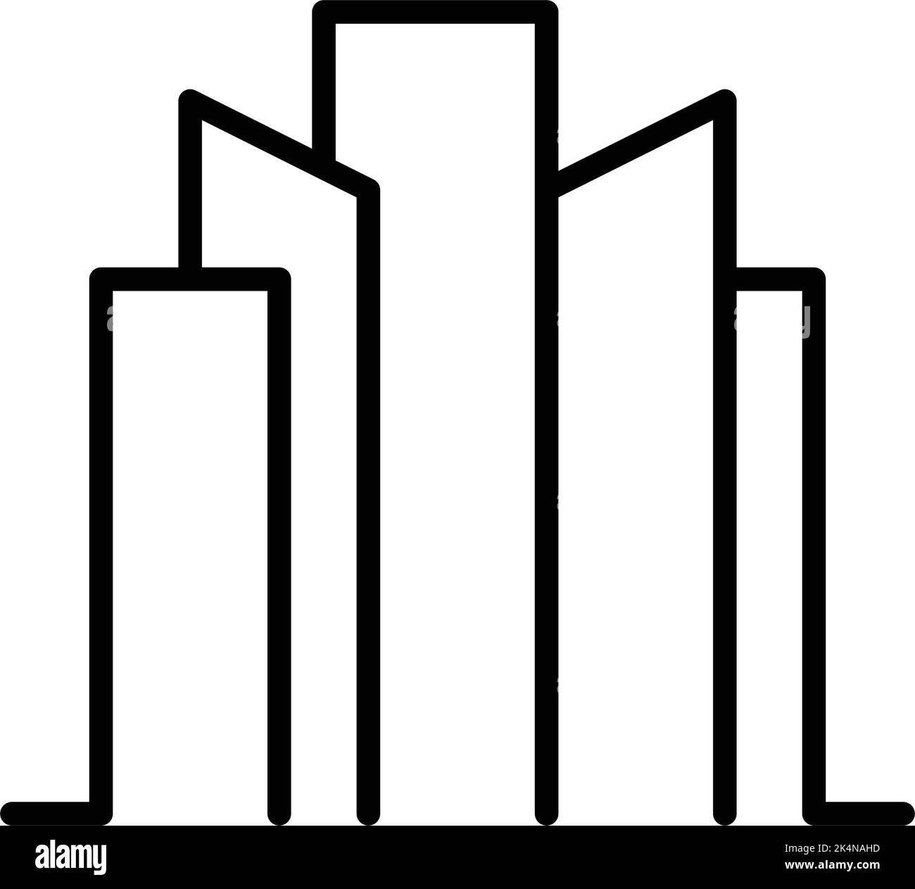 Building icon vector outline modern art minimal geometric line logo ...