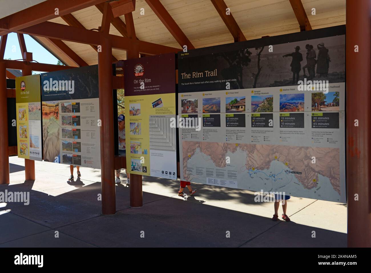 Tourist information on the viewing areas and trails along the South rim ...