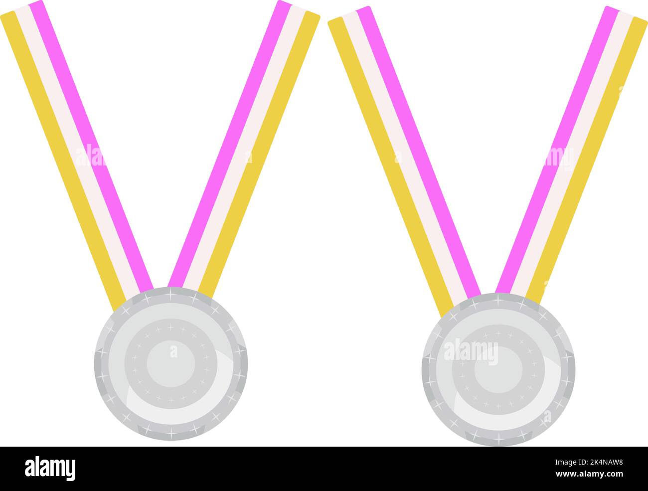 Two silver medals, illustration, vector on a white background Stock Vector Image & Art - Alamy