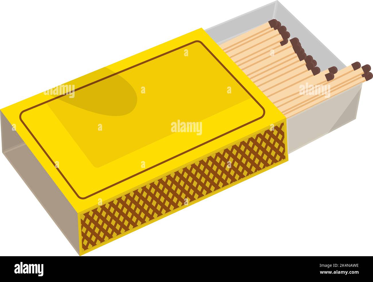 Yellow matchbox, illustration, vector on a white background Stock ...