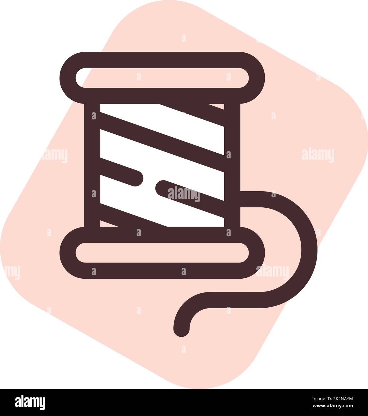 Textile spool of thread, illustration, vector on a white background ...