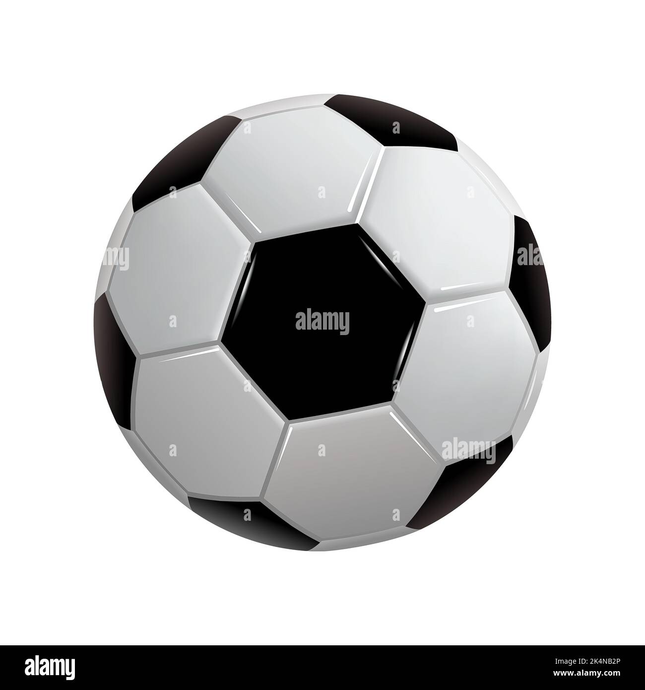 Realistic soccer ball or football ball on white background. Vector Ball ...