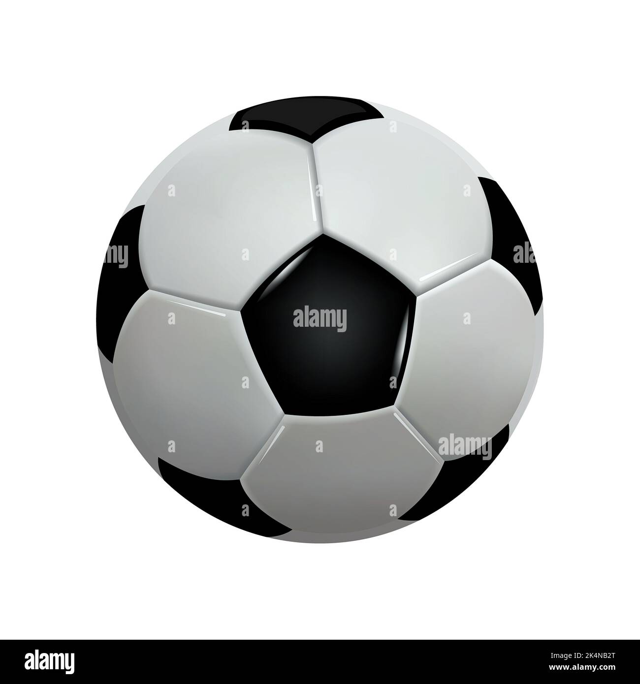 Realistic soccer ball or football ball on white background. Vector Ball ...