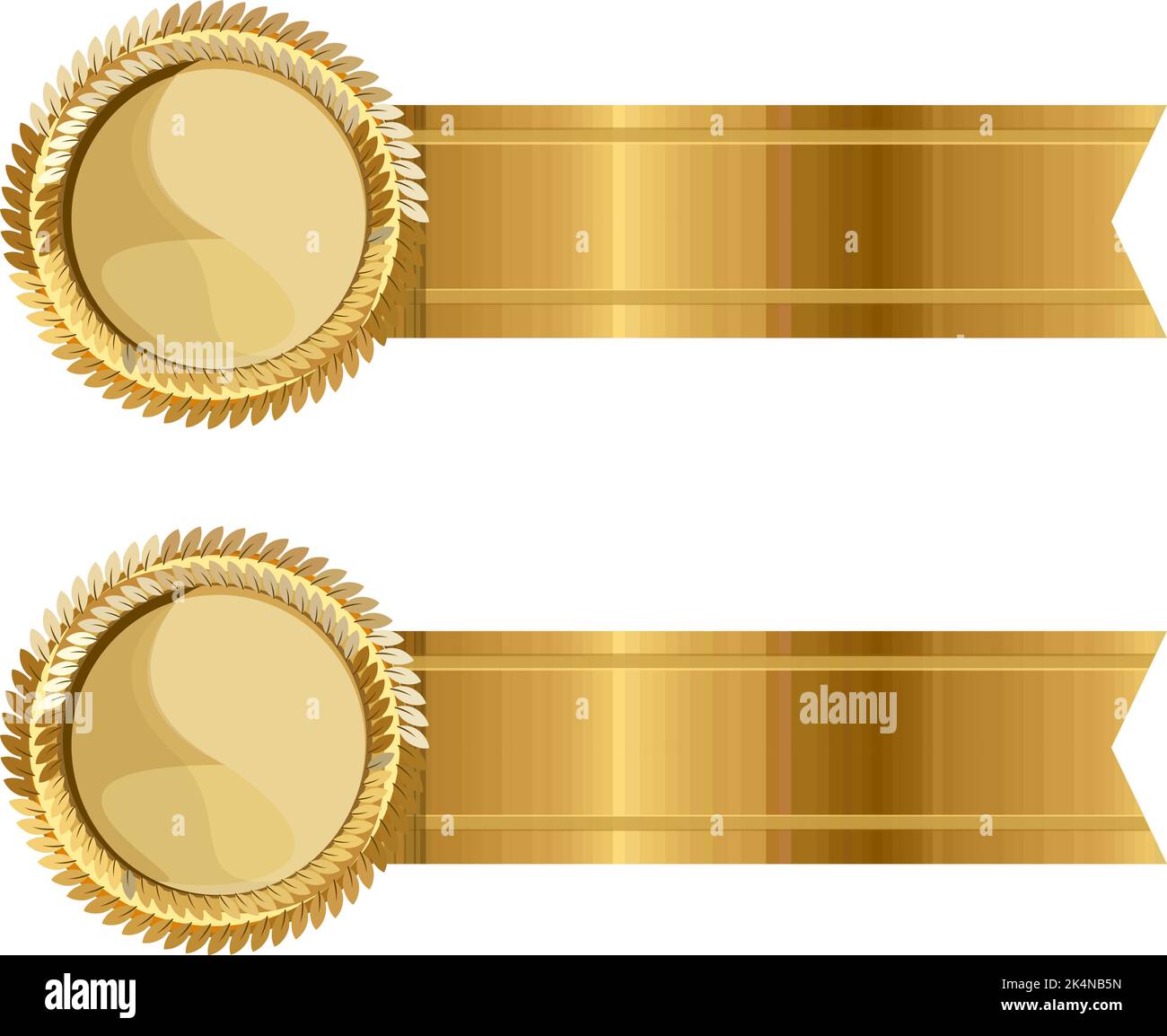 Golden ribbons, illustration, vector on a white background Stock Vector ...