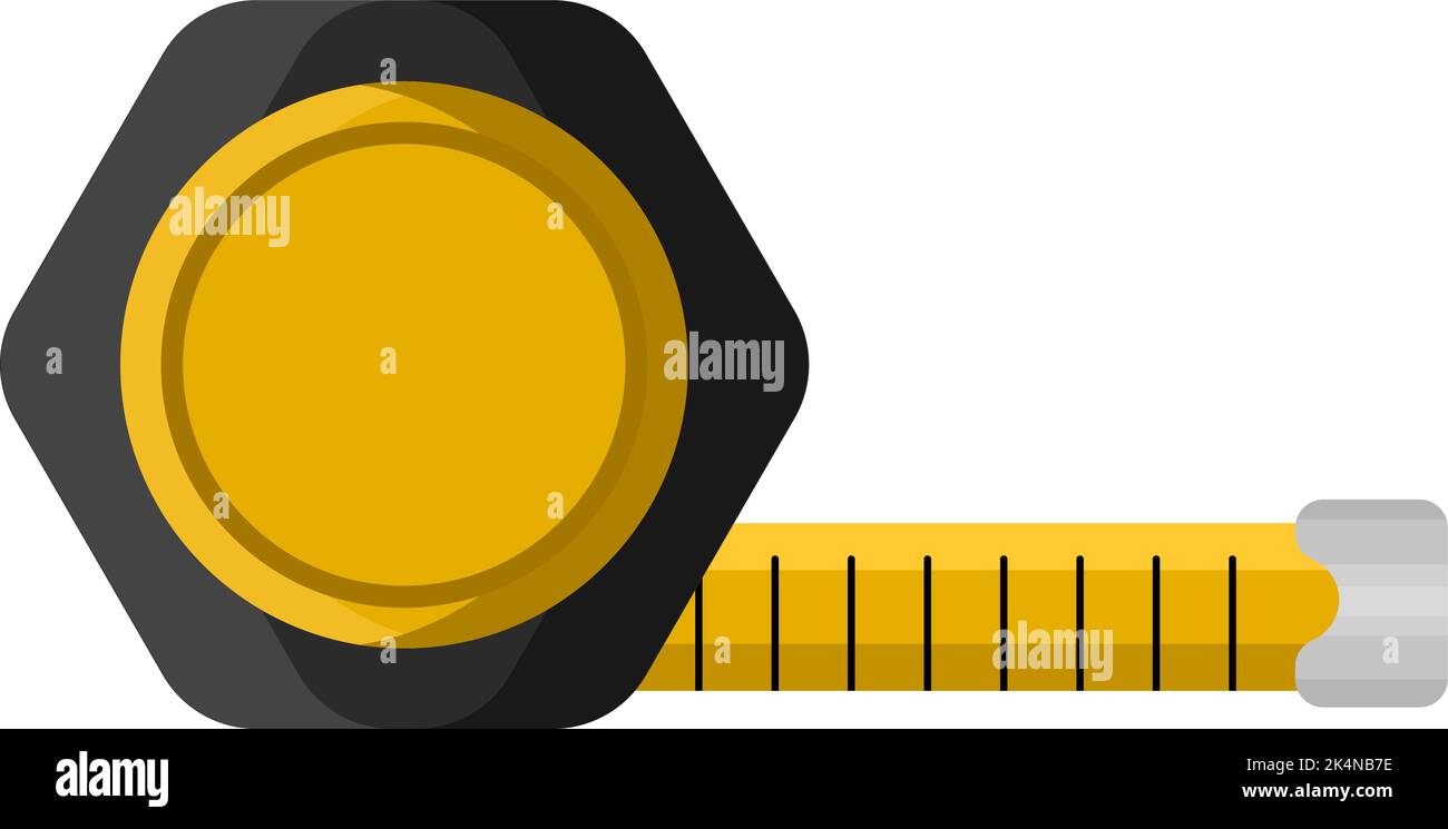 Yellow measuring tape, illustration, vector on a white background Stock ...