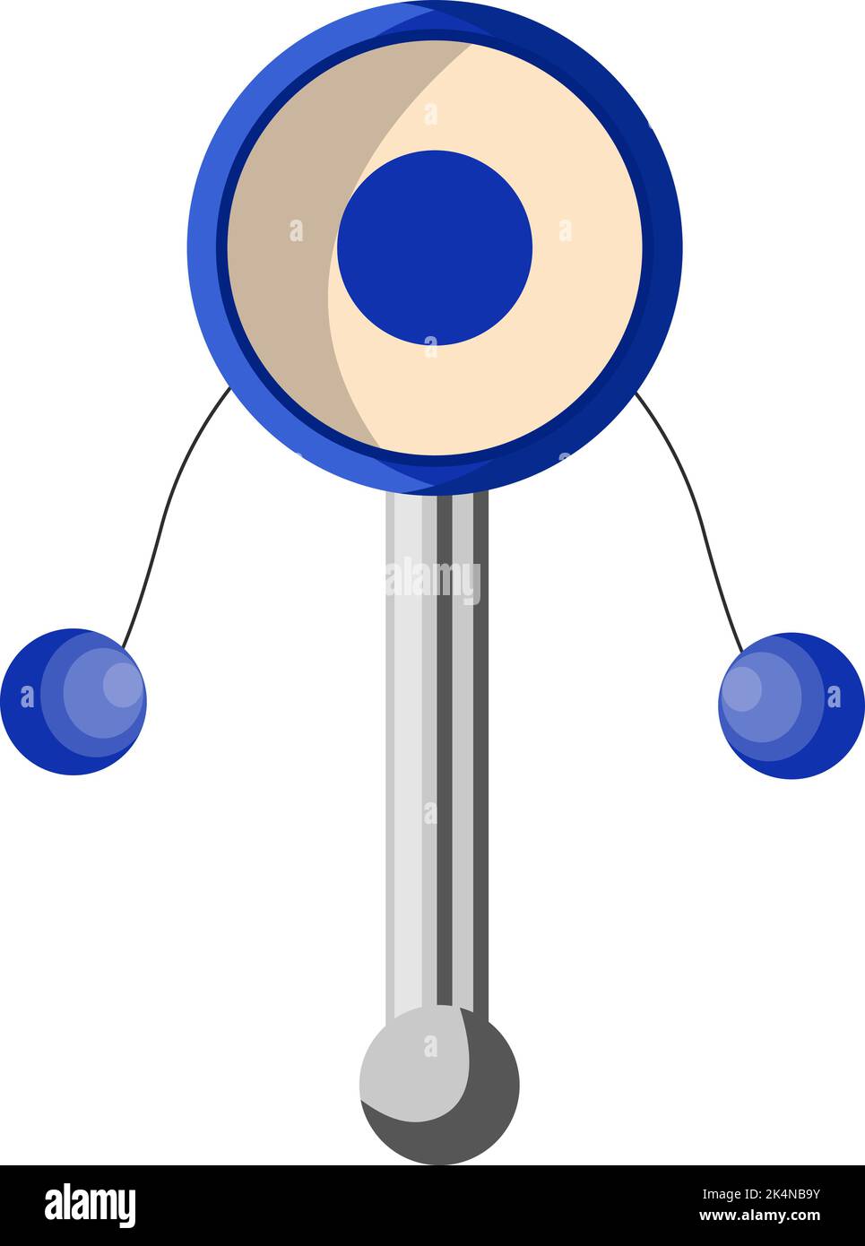 Blue baby rattle, illustration, vector on a white background Stock ...