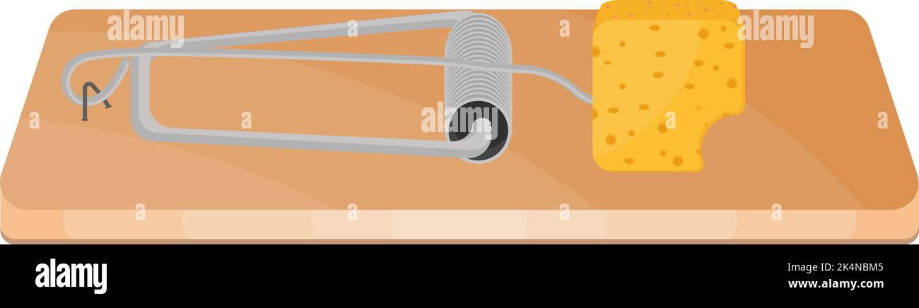 Mouse trap, illustration, vector on a white background Stock Vector ...