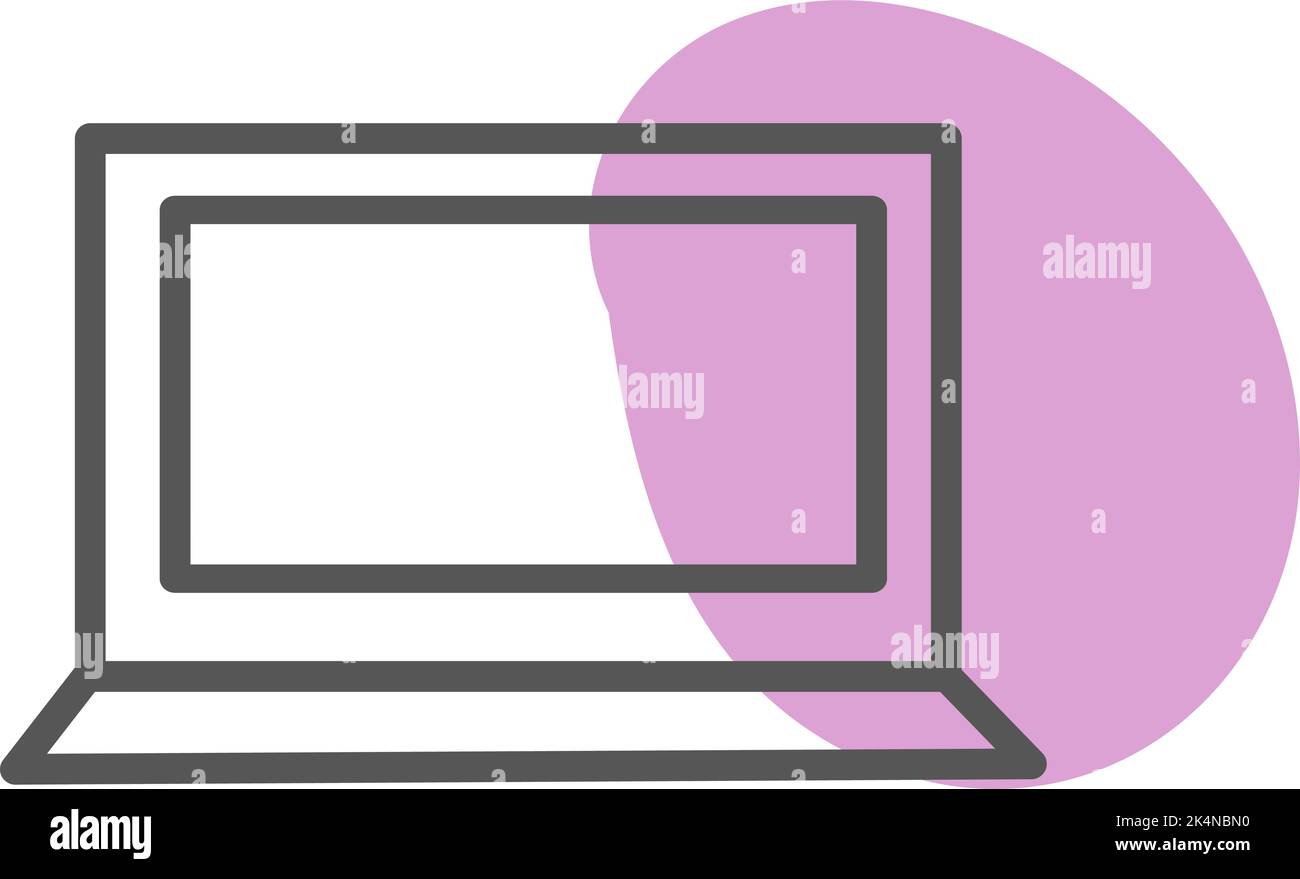 Pink laptop, illustration, vector on a white background Stock Vector ...