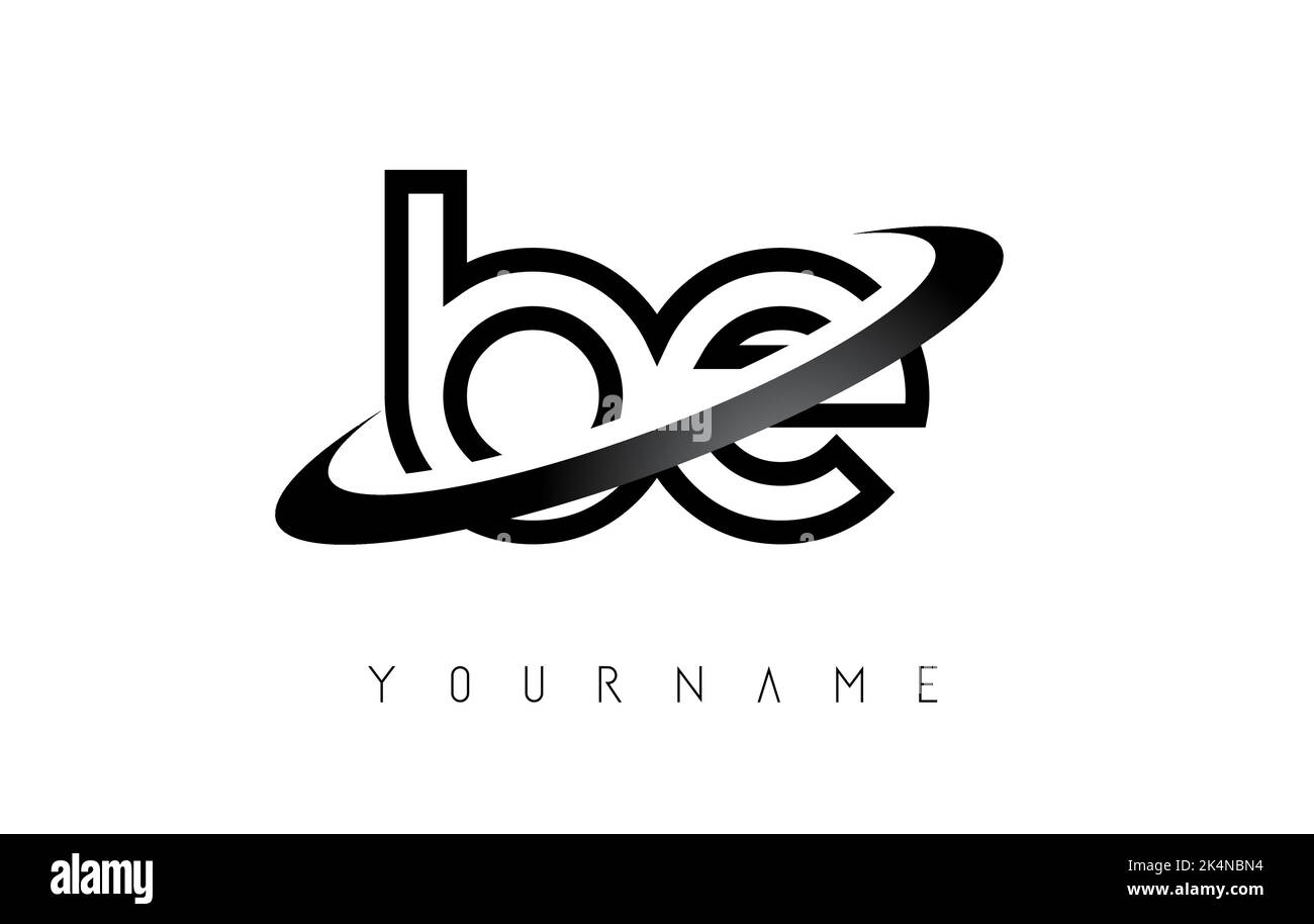 Outline letters be b e logo with a minimalist design and swoosh ...