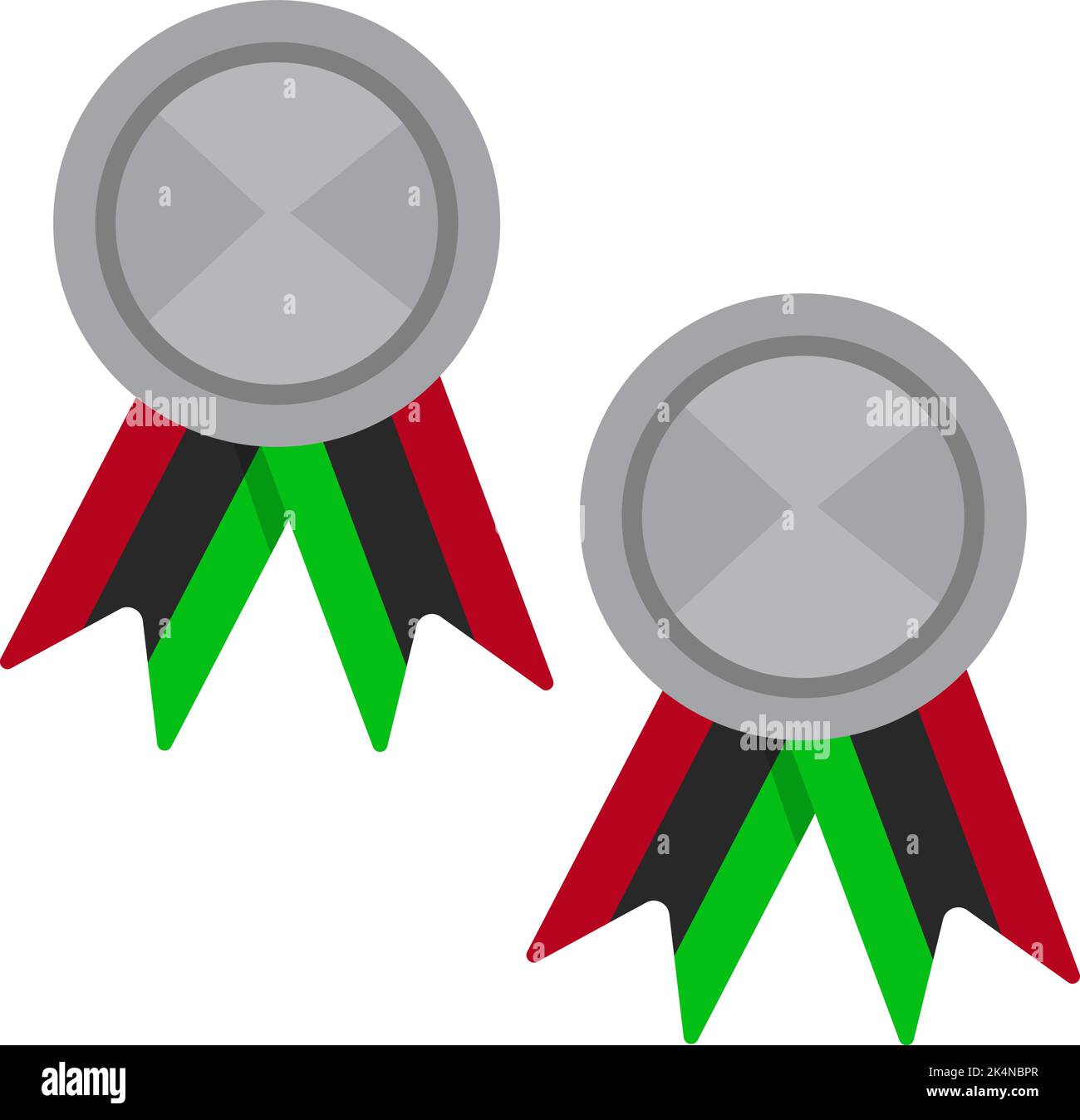 Silver medals, illustration, vector on a white background Stock Vector ...