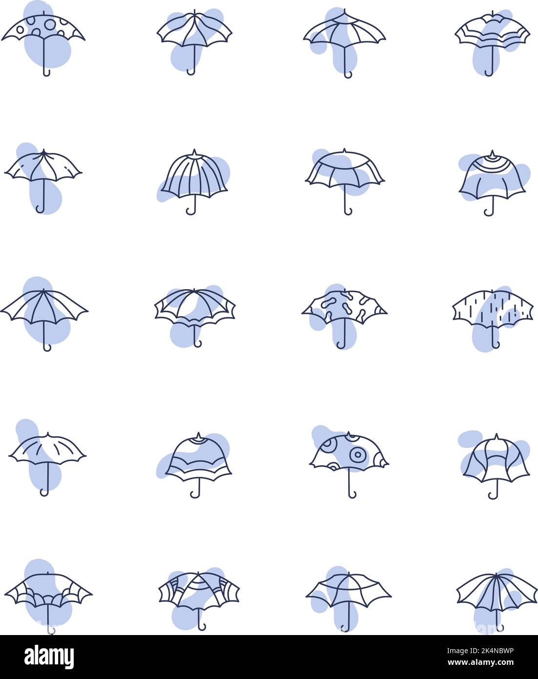 Umbrellas icon pack, illustration, vector on a white background Stock ...