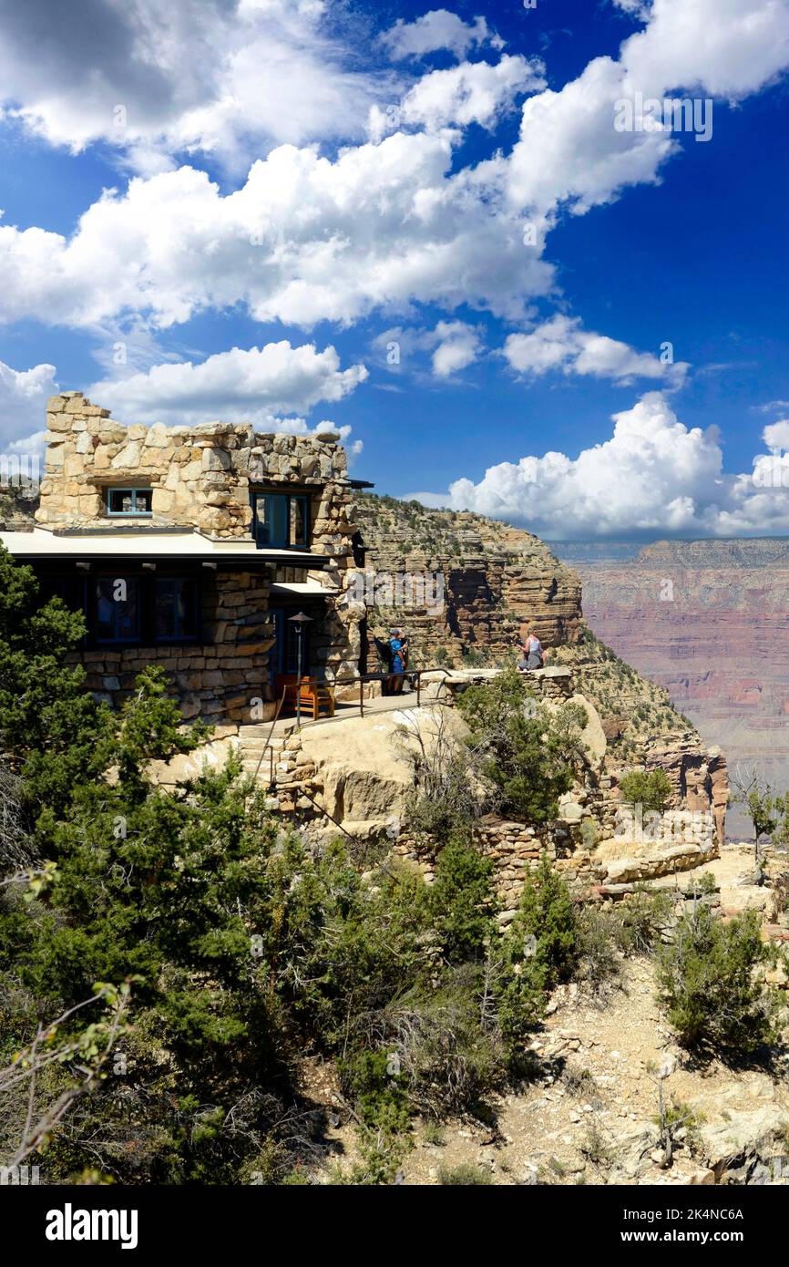 Mary Colter's Lookout Studio at the South Rim of the Grand Canyon in ...
