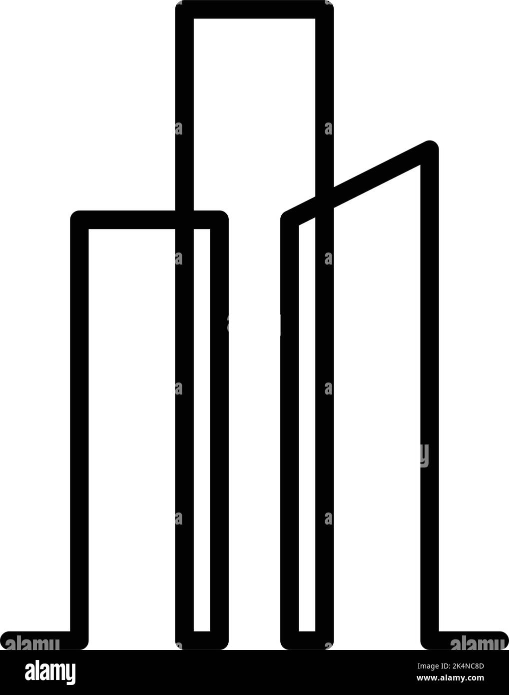 Building icon vector outline modern art minimal geometric line logo ...
