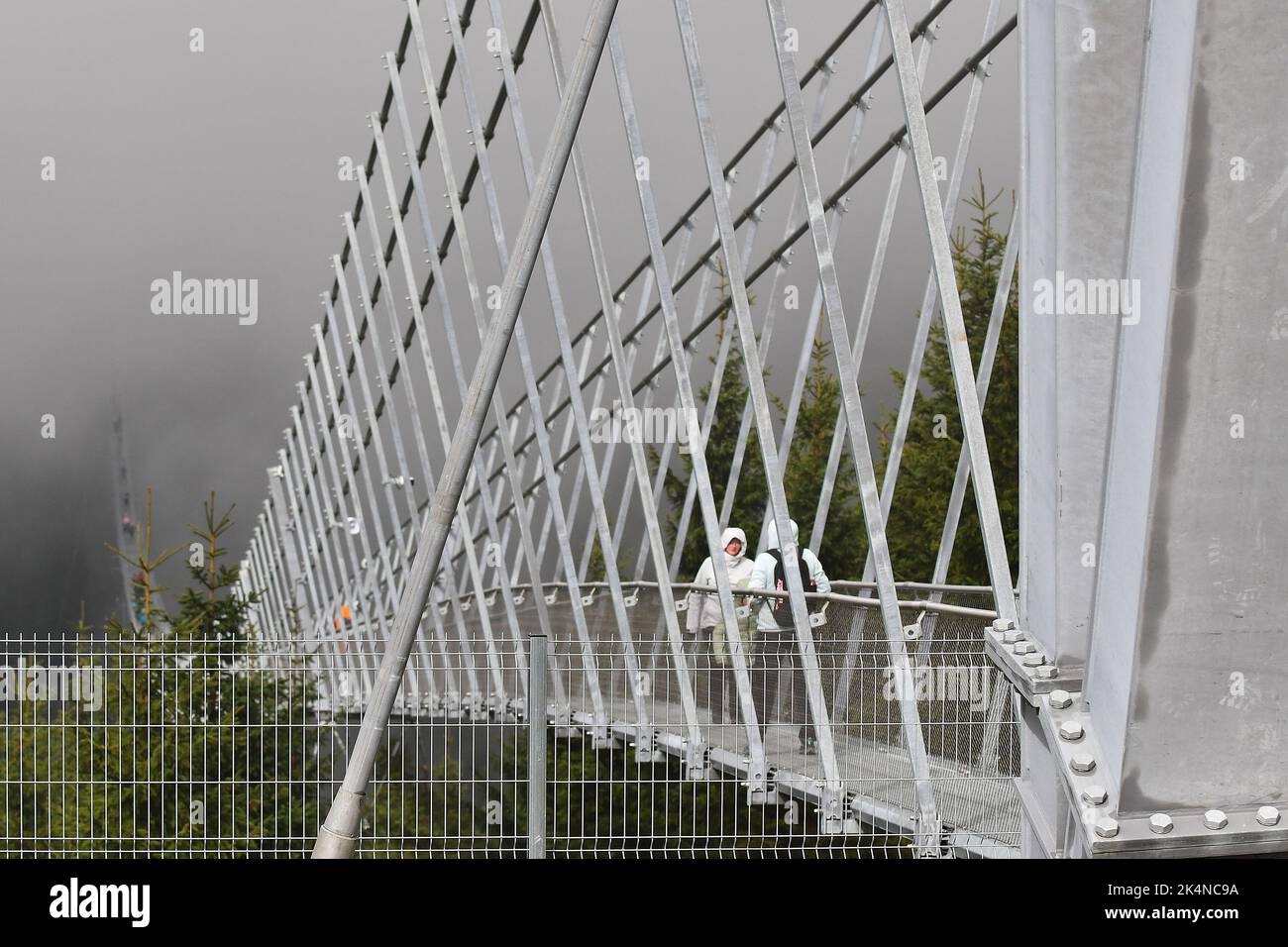The world's longest suspension footbridge, Sky Bridge 721 in mountain ...