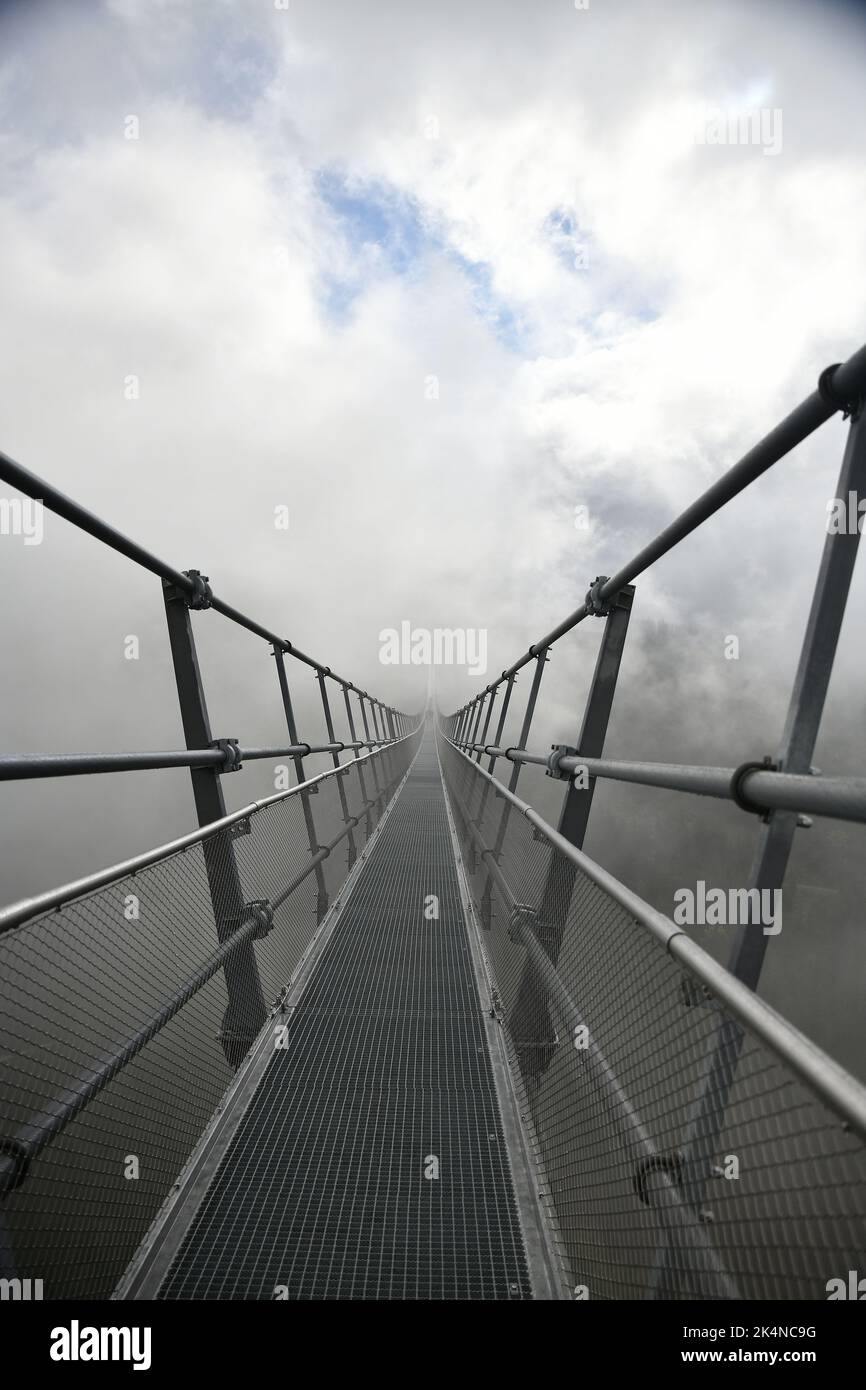 The world's longest suspension footbridge, Sky Bridge 721 in mountain ...