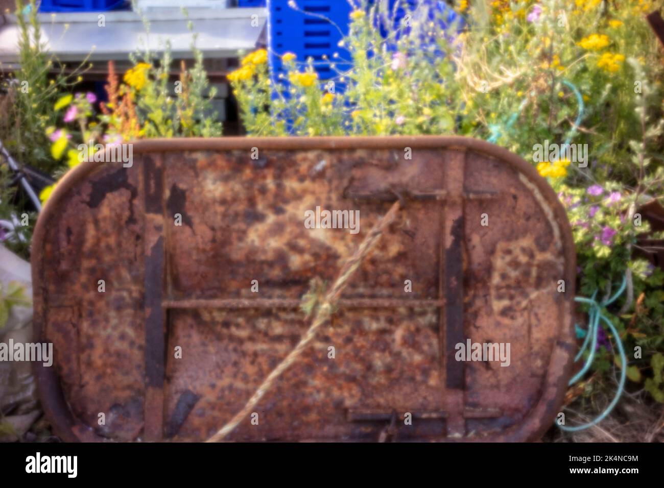Found semi-abstract close-up still life of rusting metal. Age-defying ...
