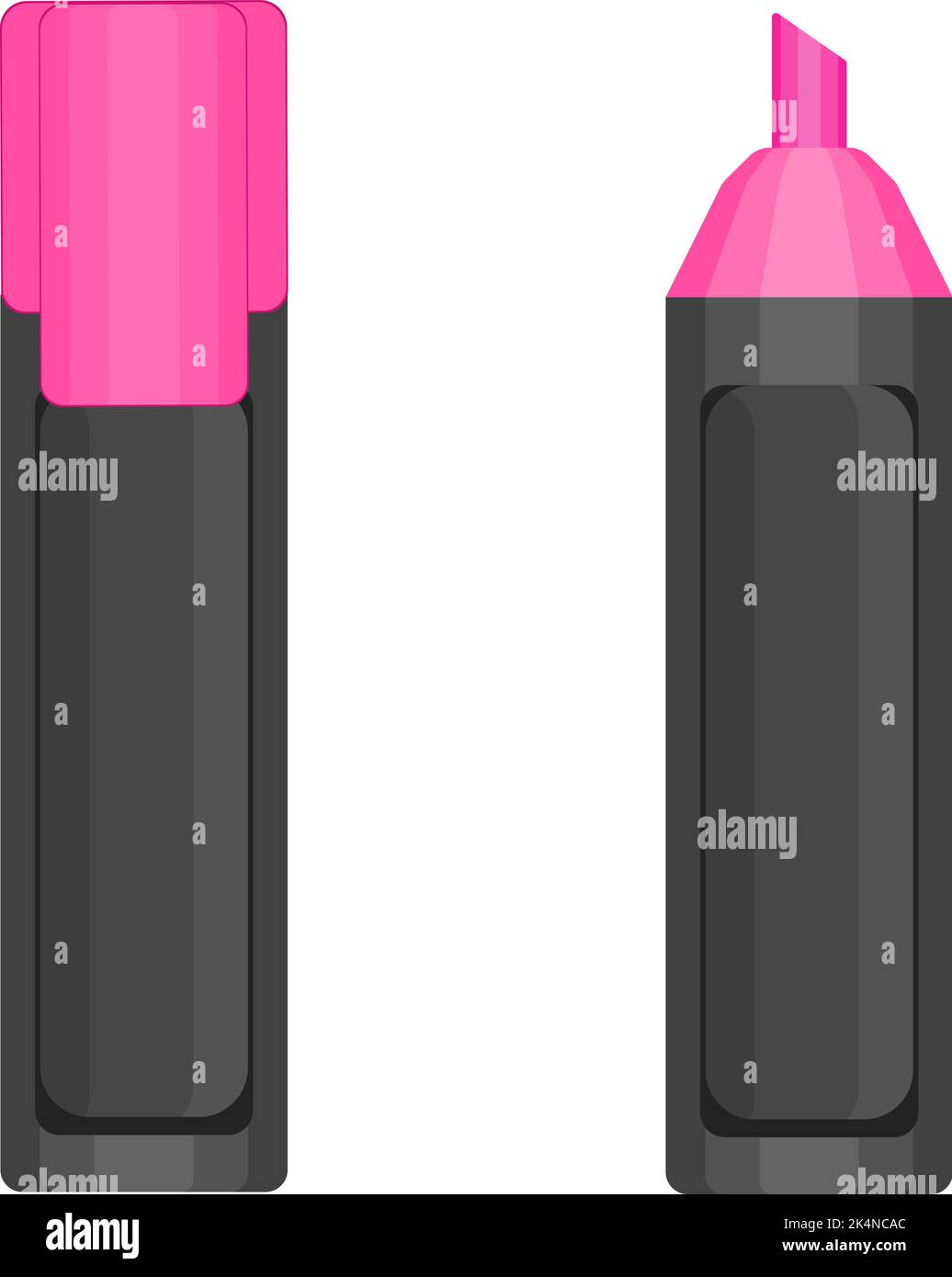 Pink highlighter marker, illustration, vector on a white background ...