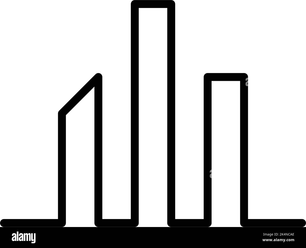 Building icon vector outline modern art minimal geometric line logo ...