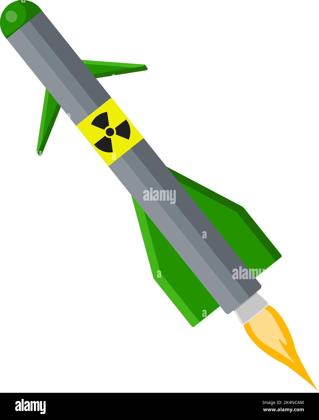 Green missile, illustration, vector on a white background Stock Vector ...
