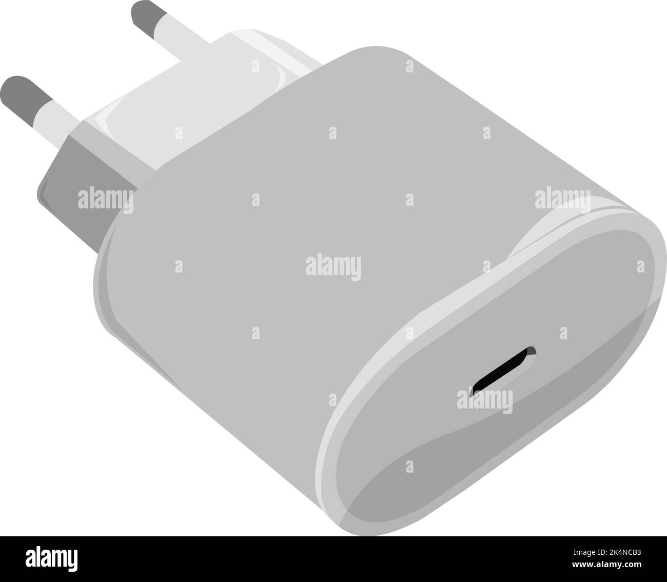 Charger adapter, illustration, vector on a white background Stock ...