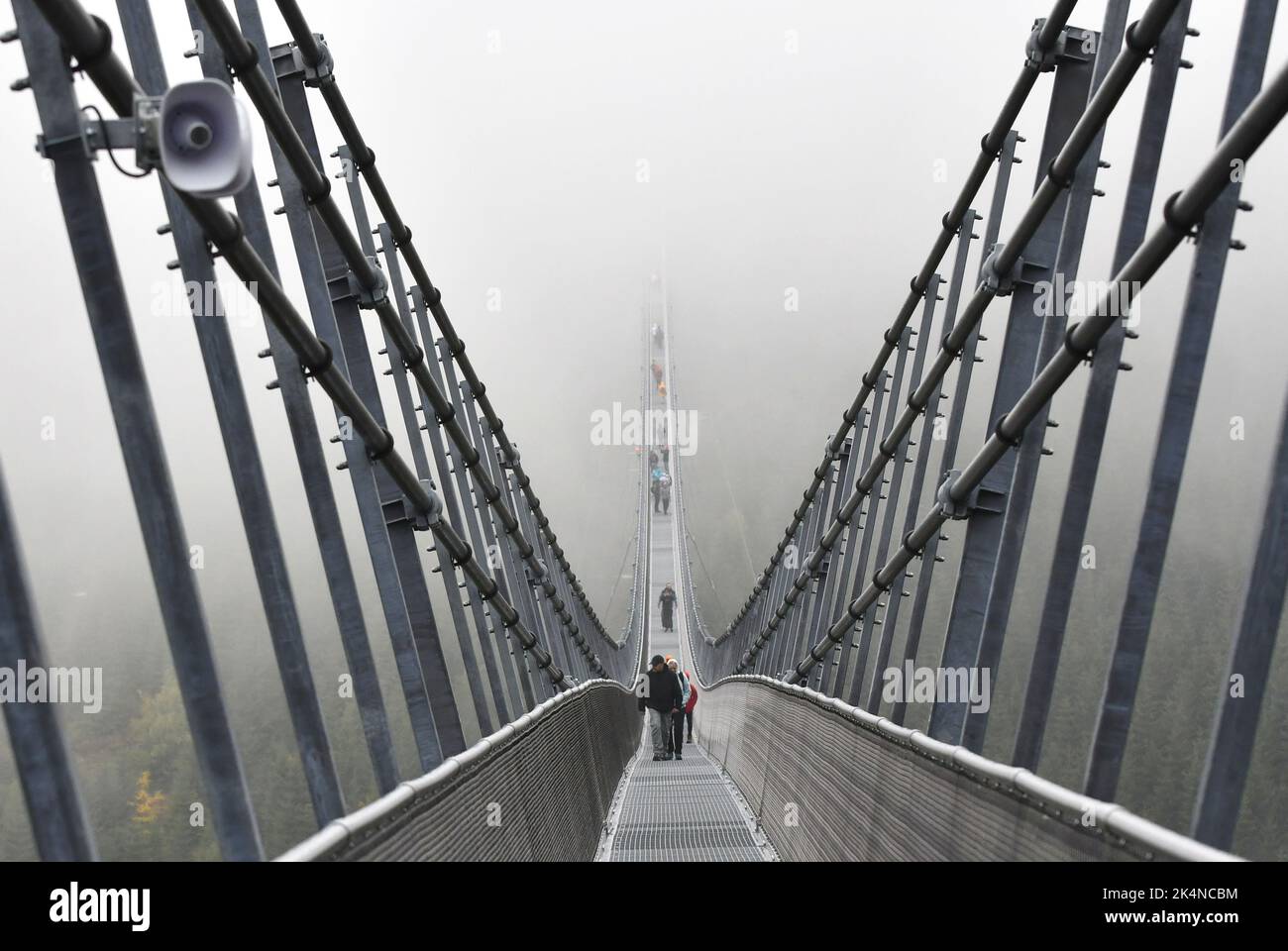 The world's longest suspension footbridge, Sky Bridge 721 in mountain resort Dolni Morava, Czech ...