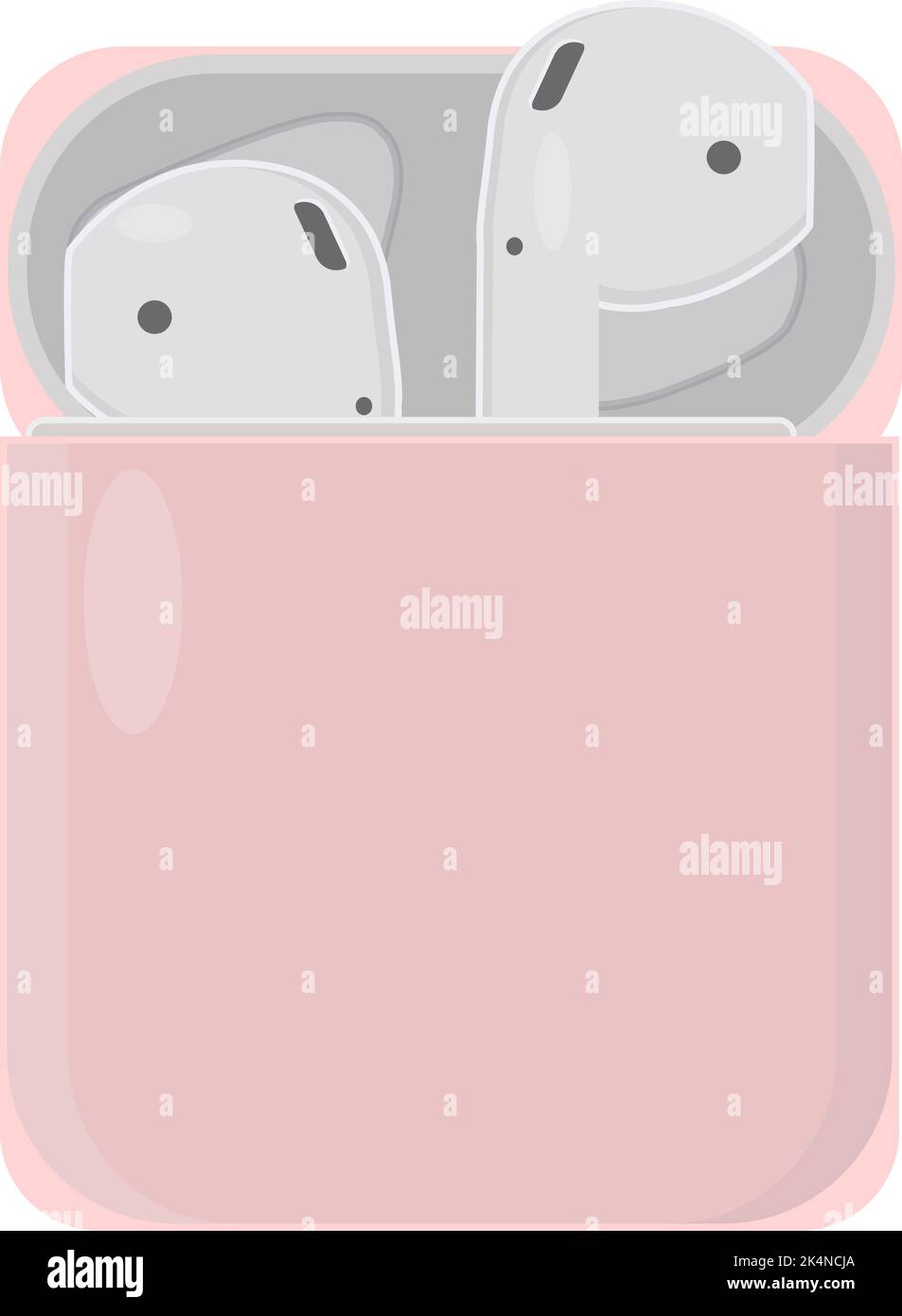 Pink air pods, illustration, vector on a white background Stock Vector ...